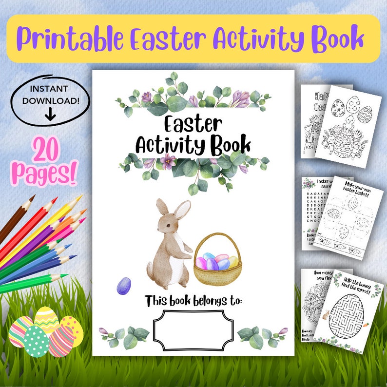 Printable Easter Activity Book With 20 Pages - Etsy