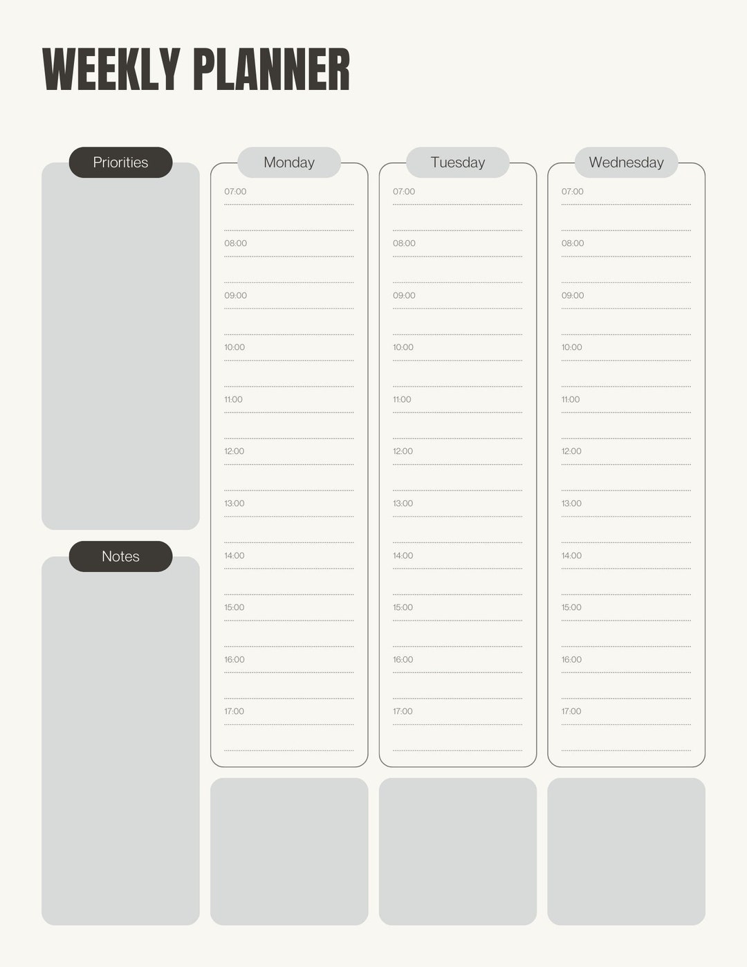 Digital Daily and Weekly Planner Ivory Minimalist - Etsy
