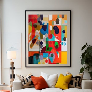 Colorful Abstract Poster Neo Surrealism Art Masculine Wall Art Abstract ...