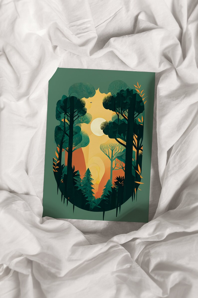 Sunforest Print Landscape Art Printable Wall Art - Etsy