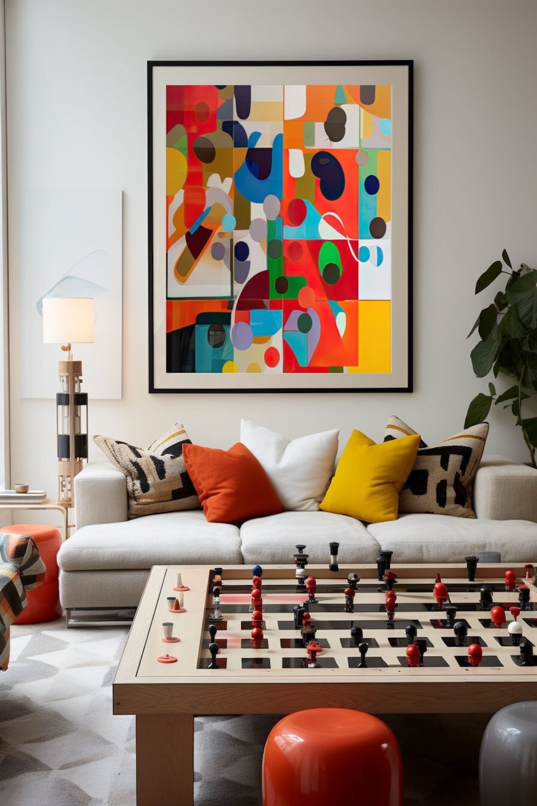 Colorful Abstract Poster Neo Surrealism Art Masculine Wall Art Abstract ...