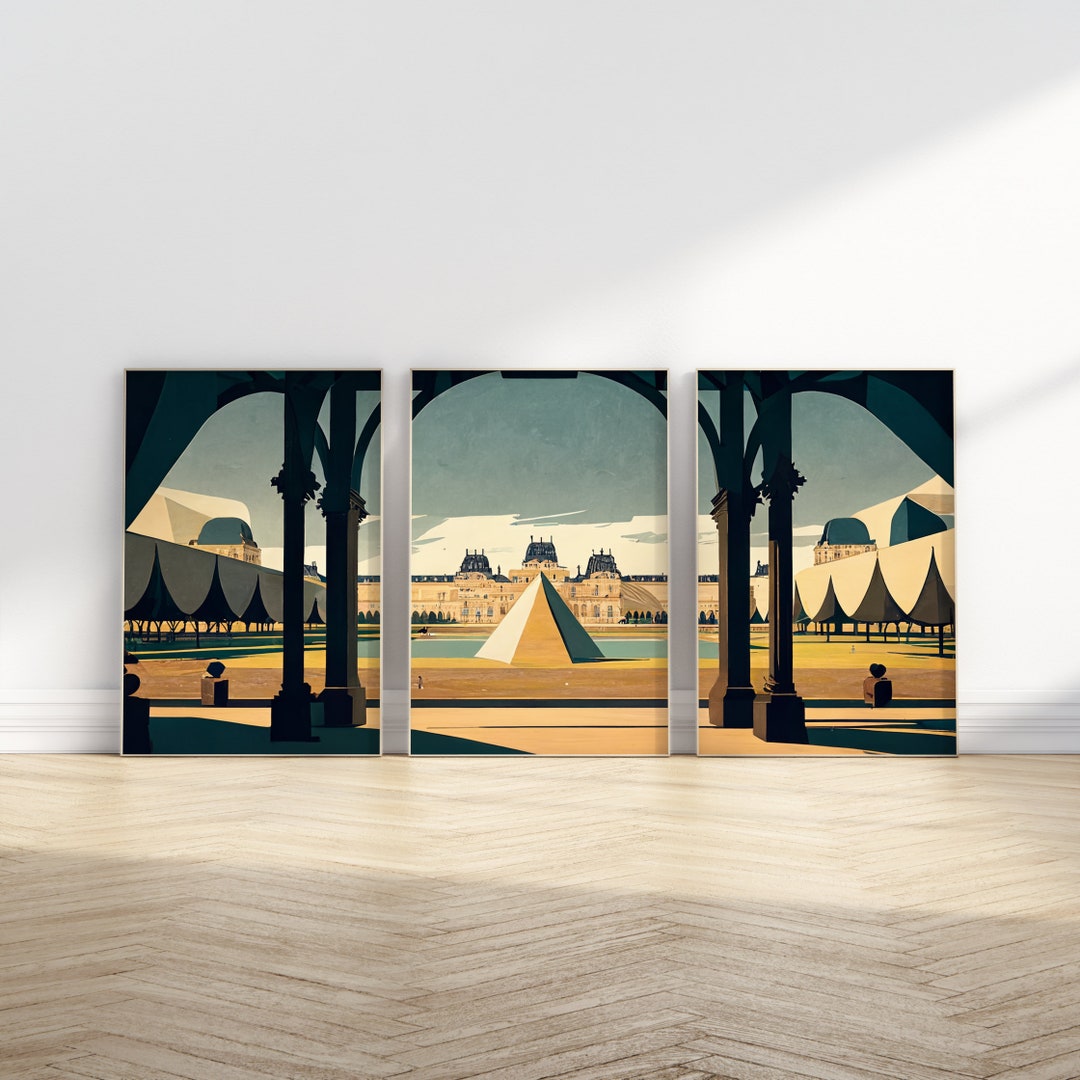 Tuileries Tryptic | Tryptic Landscape Wall Art | Printable Wall Art ...