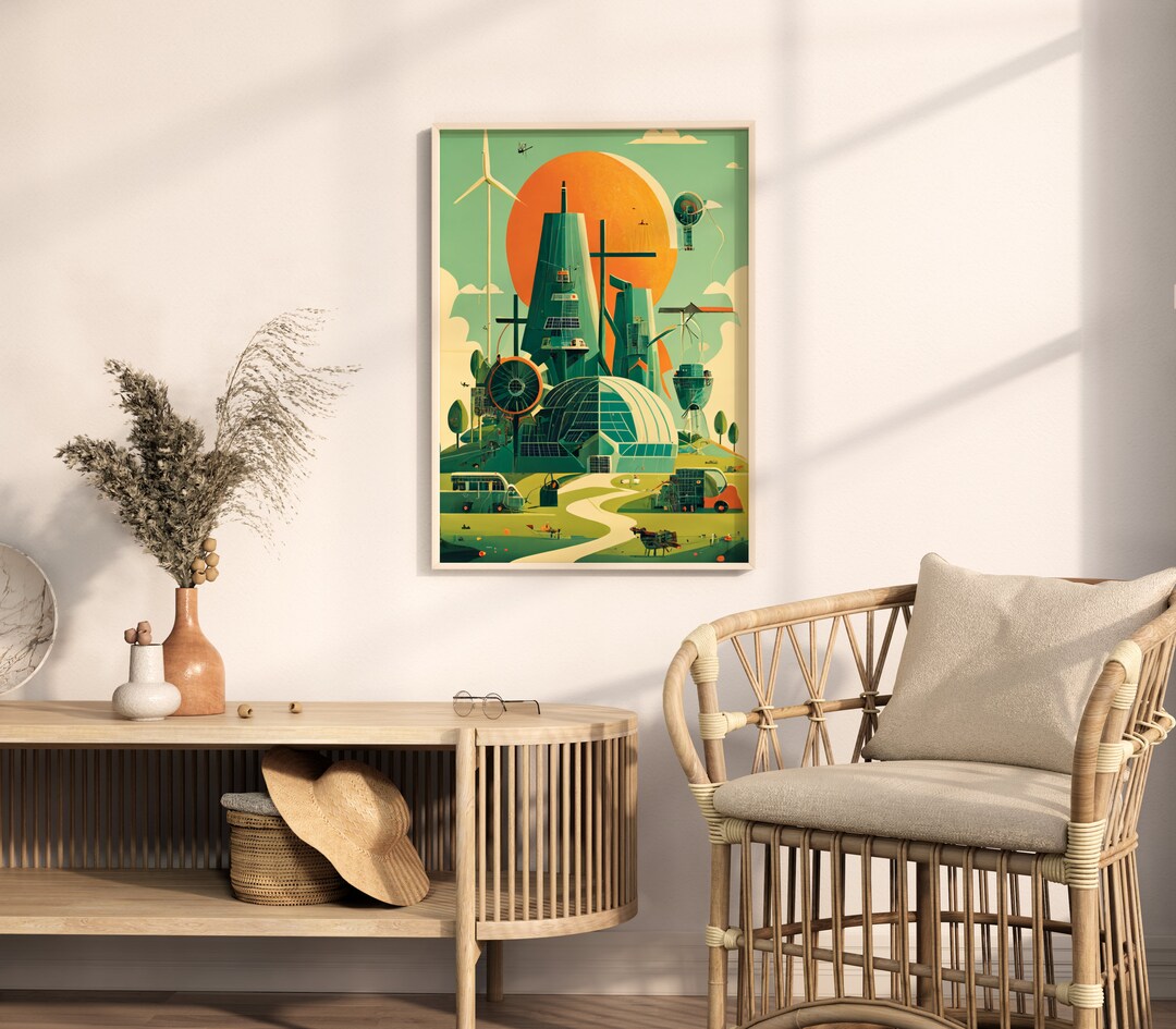 Solarpunk City | Solarpunk Art Print | Printable Wall Art | Abstract ...