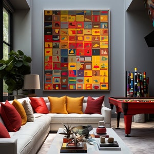 Colorful Abstract Poster | Neo Surrealism Art | Masculine Wall Art ...