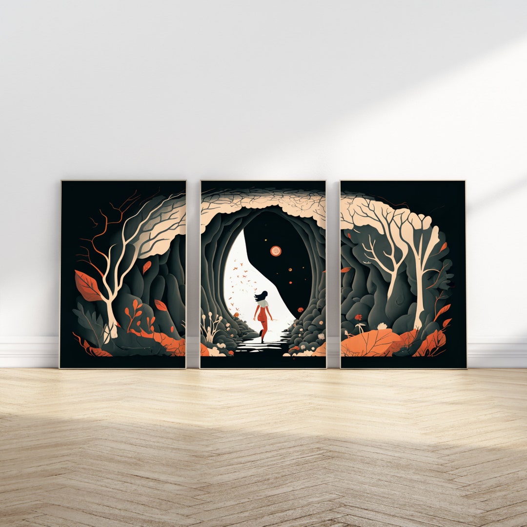 Surrealist Doorway Tryptic | Tryptic Landscape Wall Art | Printable ...
