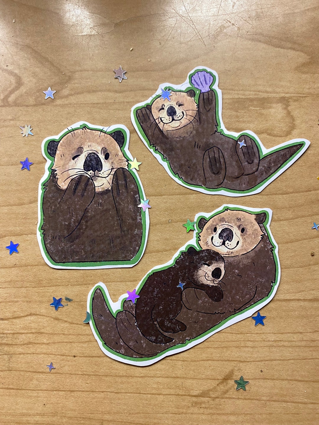 Sea Otter Stickers, Otter Stickers, Sea Otter, Cute Animal Stickers ...