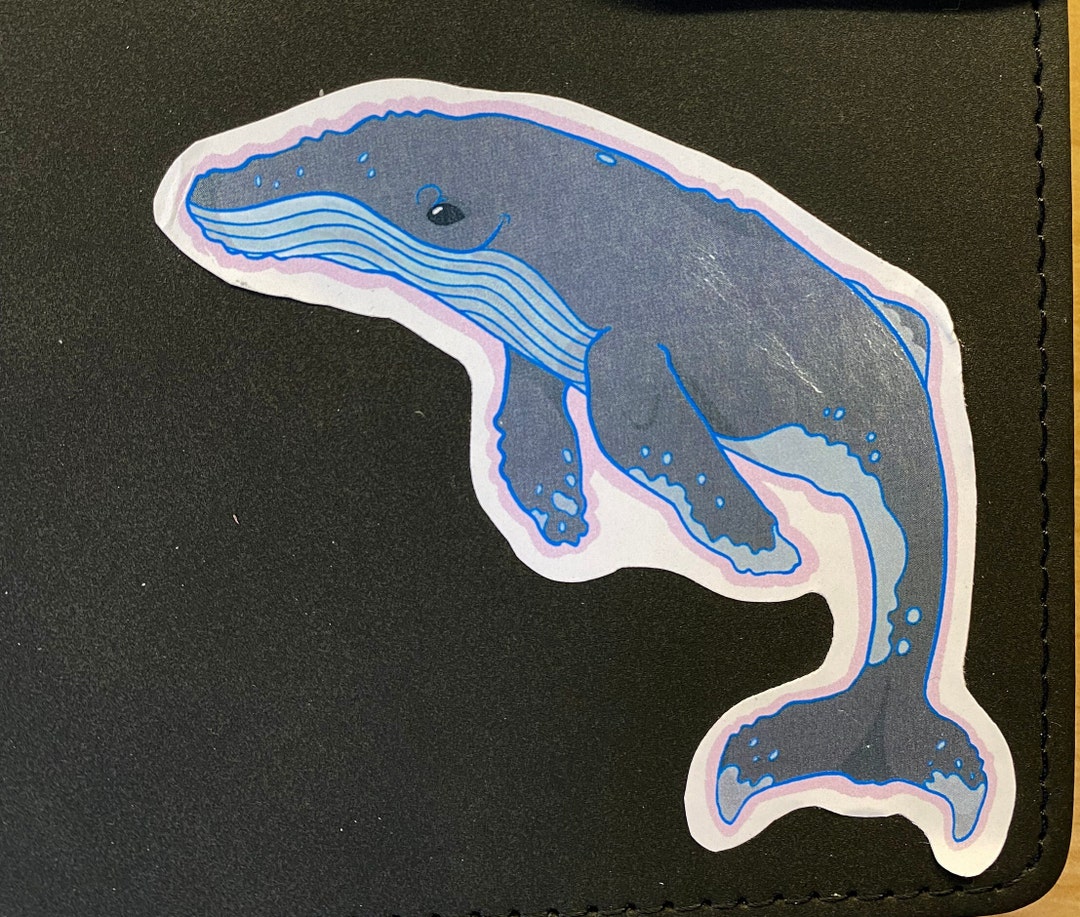 Humpback Whale Sticker, Whale, Cute Animal Stickers, Vinyl Animal ...