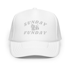 Sunday Funday | Sunday Hat | Drinking Cap | Embroidered Graphic | Foam ...