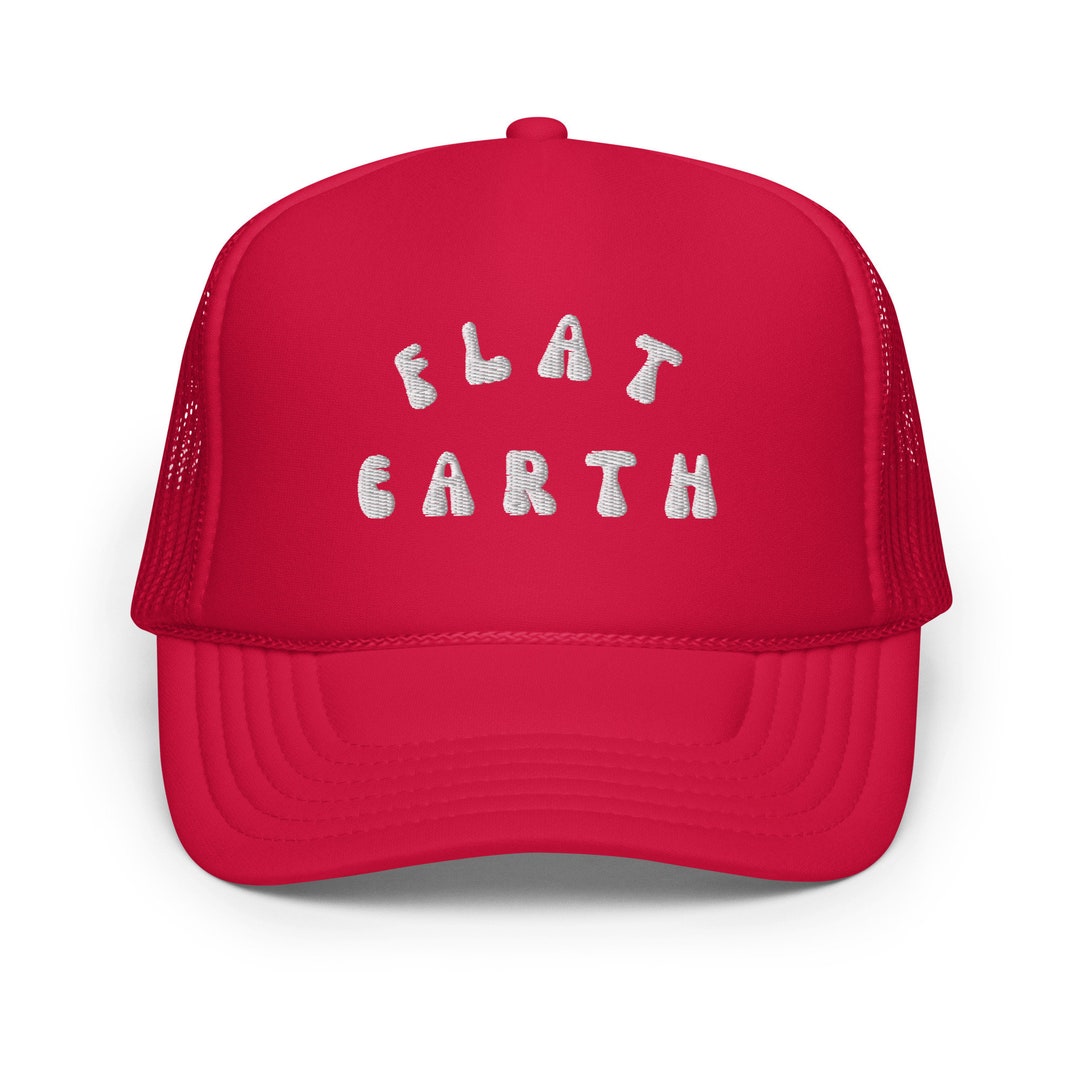 Flat Earth Hat | Conspiracy Theory | Embroidered Text | Text Only ...