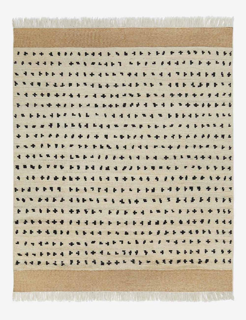 Moroccan Irregular Dot Rug Best Ivory Washable Rug Black Dots Rug ...