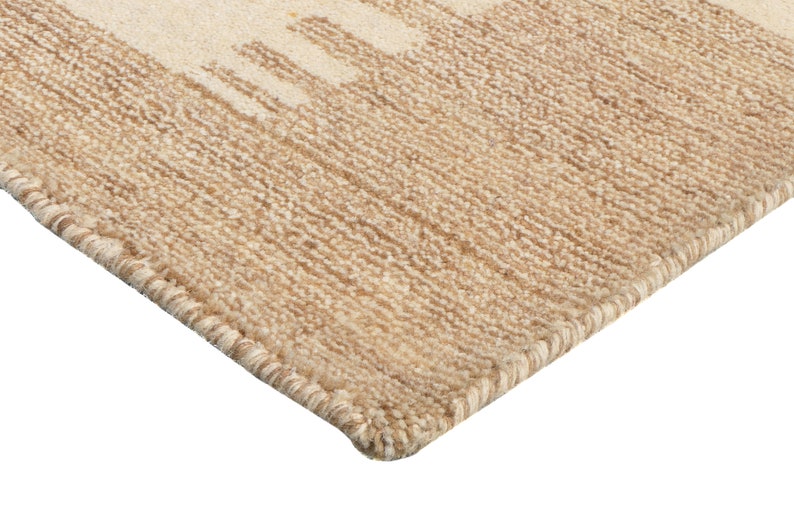 5x8 Brown Checkered Handloom Rug for Living Room, Camel Grid Rug for ...