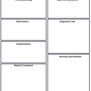 PRINTABLE PATHOPHYSIOLOGY TEMPLATE for Nursing Students - Etsy