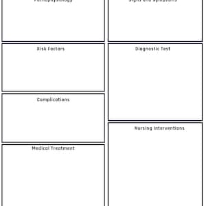 PRINTABLE PATHOPHYSIOLOGY Template/nursing Student/tewmplate - Etsy