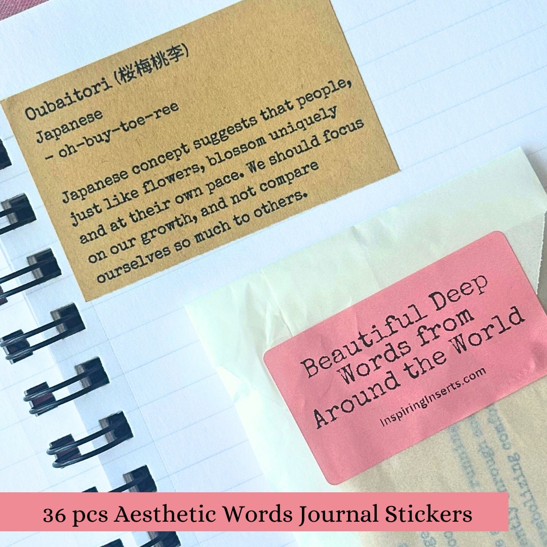 Beautiful Deep Words Journal Stickers 36 Pcs | Motivational Quotes ...