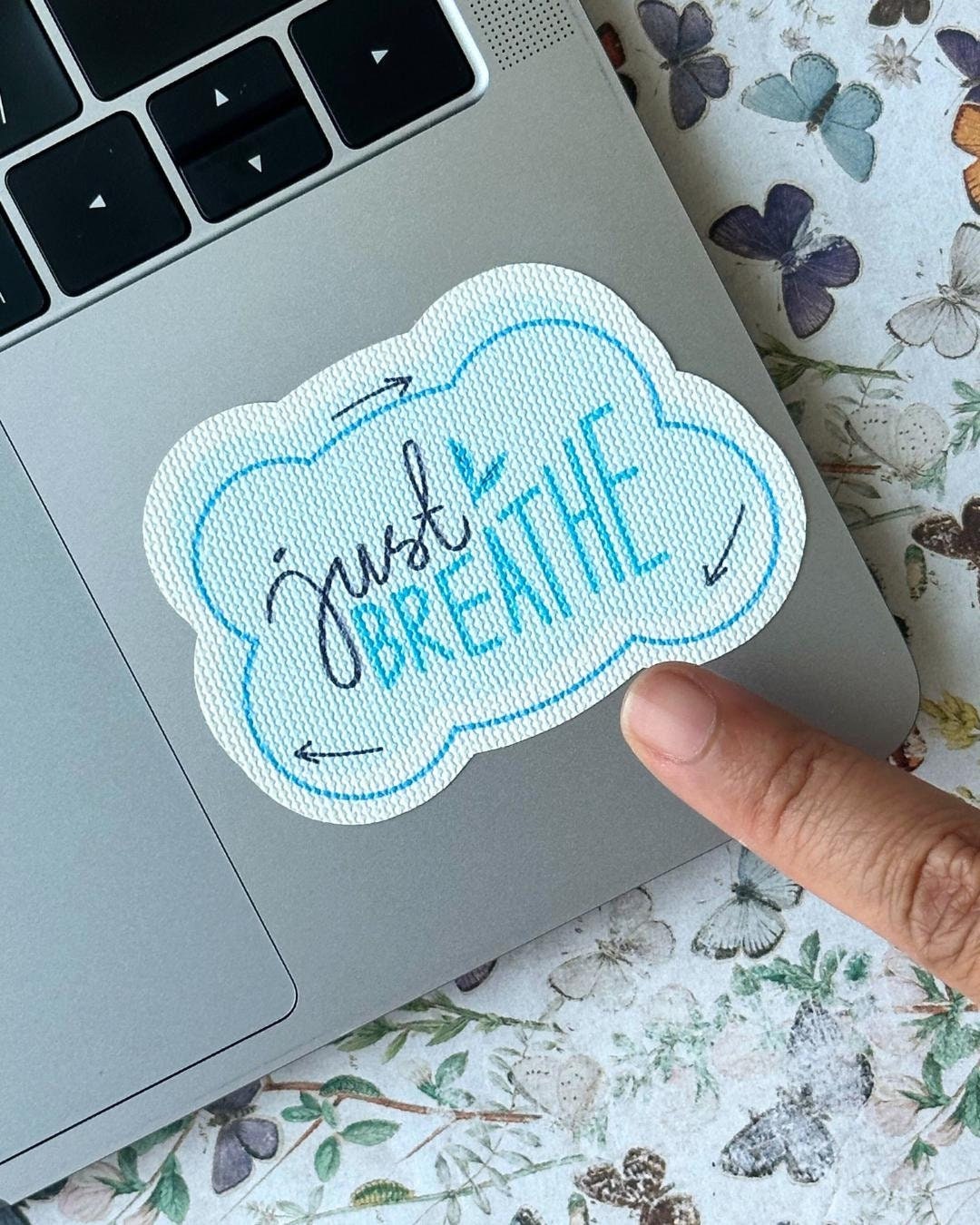 Textured Sensory Sticker Just Breath, Box Breathing | Waterproof ...