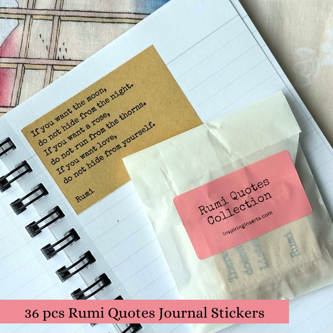 Rumi Quotes Journal Stickers 36 Pcs Inspirational Quotes Stickers Junk ...
