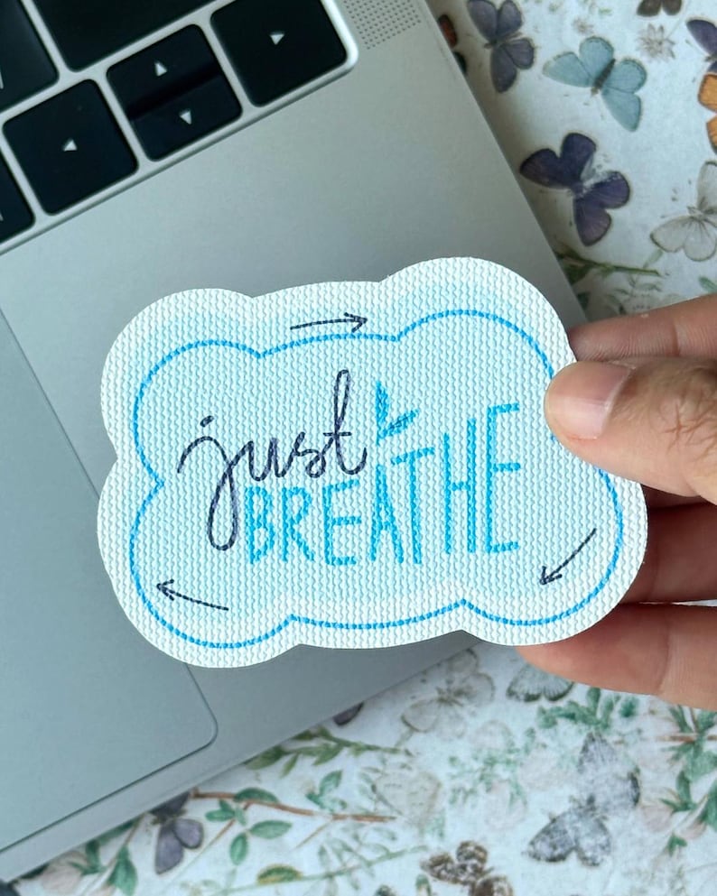 Textured Sensory Sticker Just Breath, Box Breathing | Waterproof ...