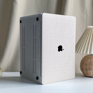 Cream Woven Leather MacBook Case for New MacBook Pro 13 16 15 Pro 14 ...