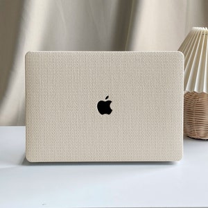 Cream Woven Leather MacBook Case for New MacBook Pro 13 16 15 Pro 14 ...