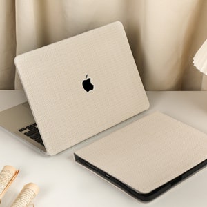 Cream Woven Leather MacBook Case for New MacBook Pro 13 16 15 Pro 14 ...