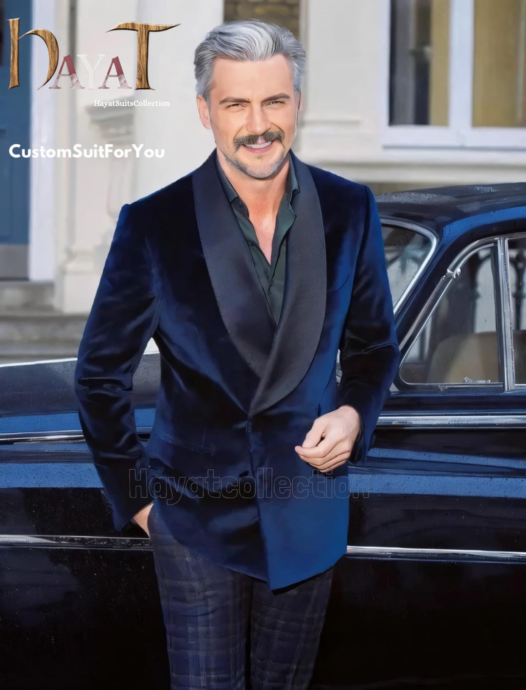 Men's Blue Tuxedo Velvet Jacket : Custom Tailored Wedding Formal Wear ...