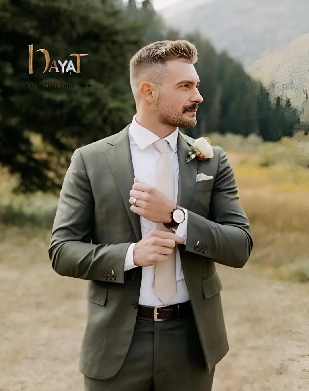 Men’s Green 2 Piece Suits, Groomsmen Suits, Men’s Prom Suits, Men ...
