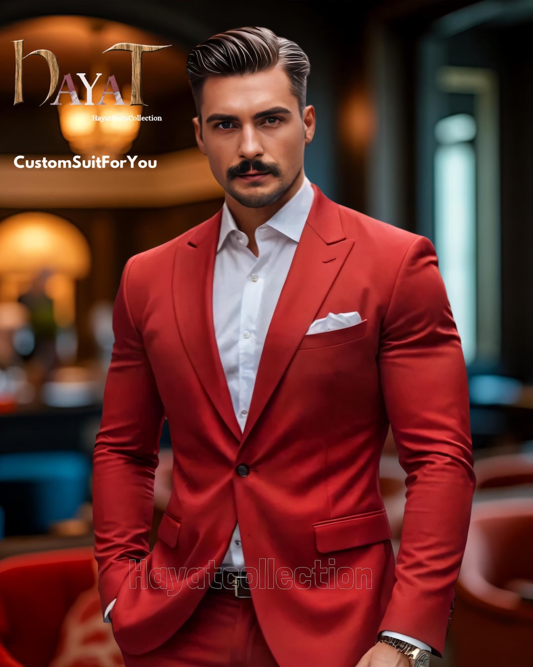 Crimson Red Suit: Modern Tailored Fit - 2 Piece Suit, Groomsmen Attire ...