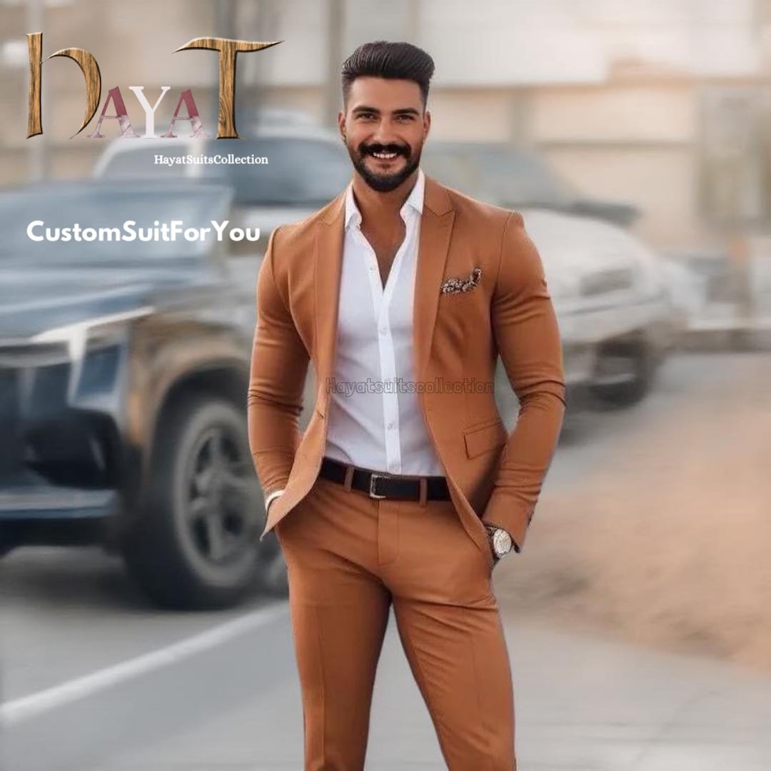 Men's Rust Orange Suit: Custom-tailored Wedding & Formal Wear Official ...
