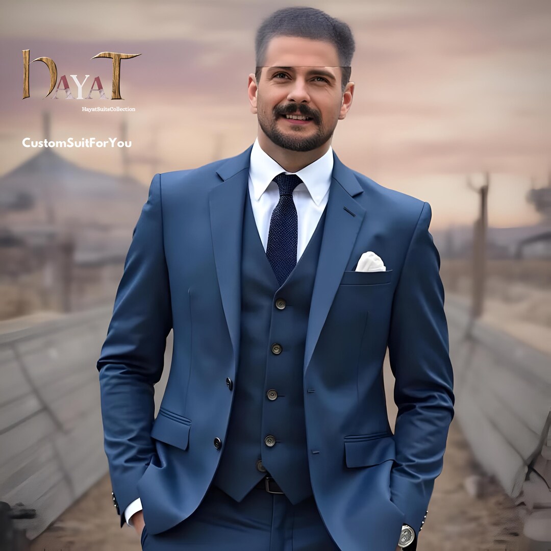 Men's Royal Blue 3-piece Suit: Custom Tailored Wedding Formal Wear ...