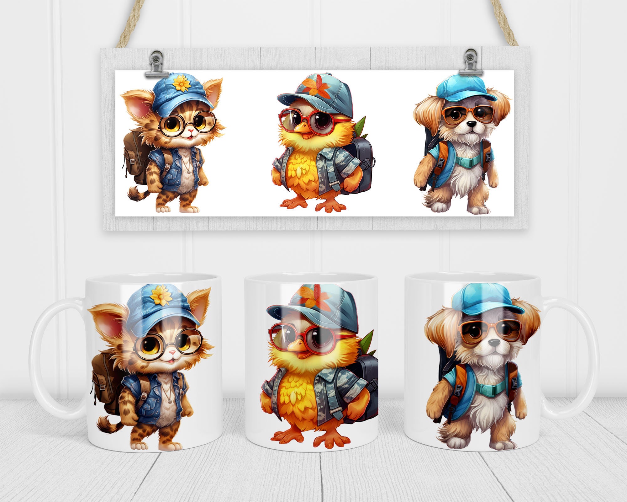 Cute Animal Clipart Bundle, Back to School Clipart, Traveling Animal ...