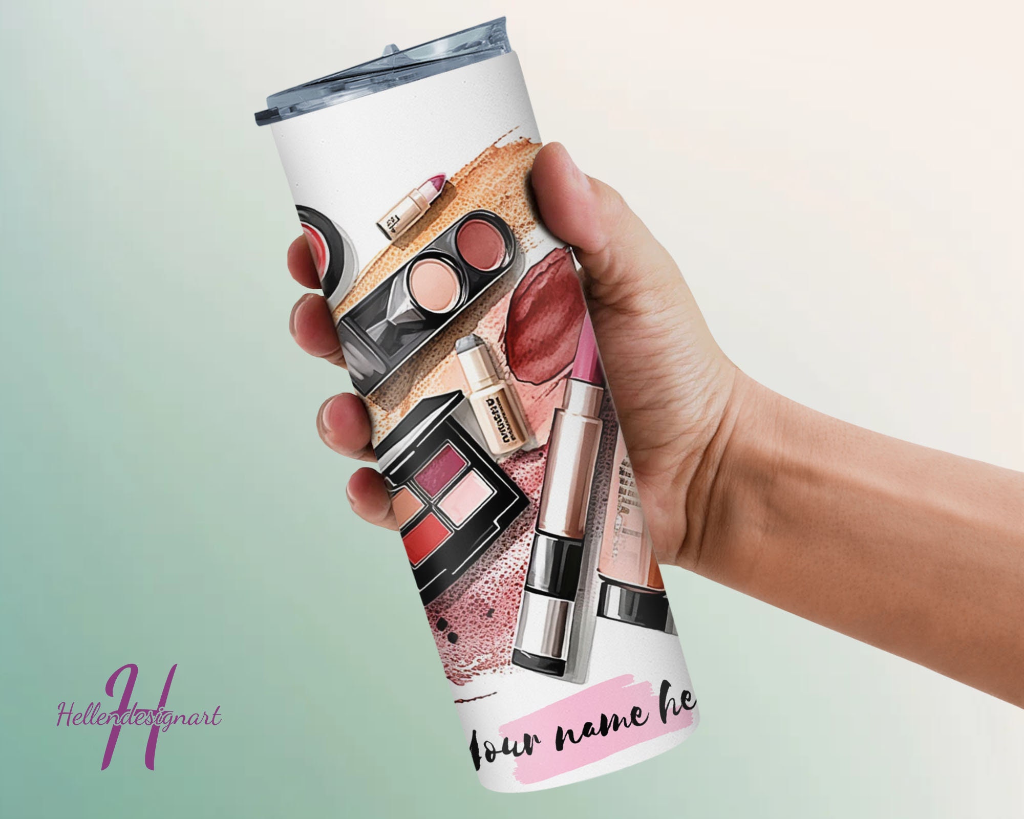 Makeup Inspiration 20oz Skinny Tumbler Sublimation, Makeup Tumbler Wrap ...