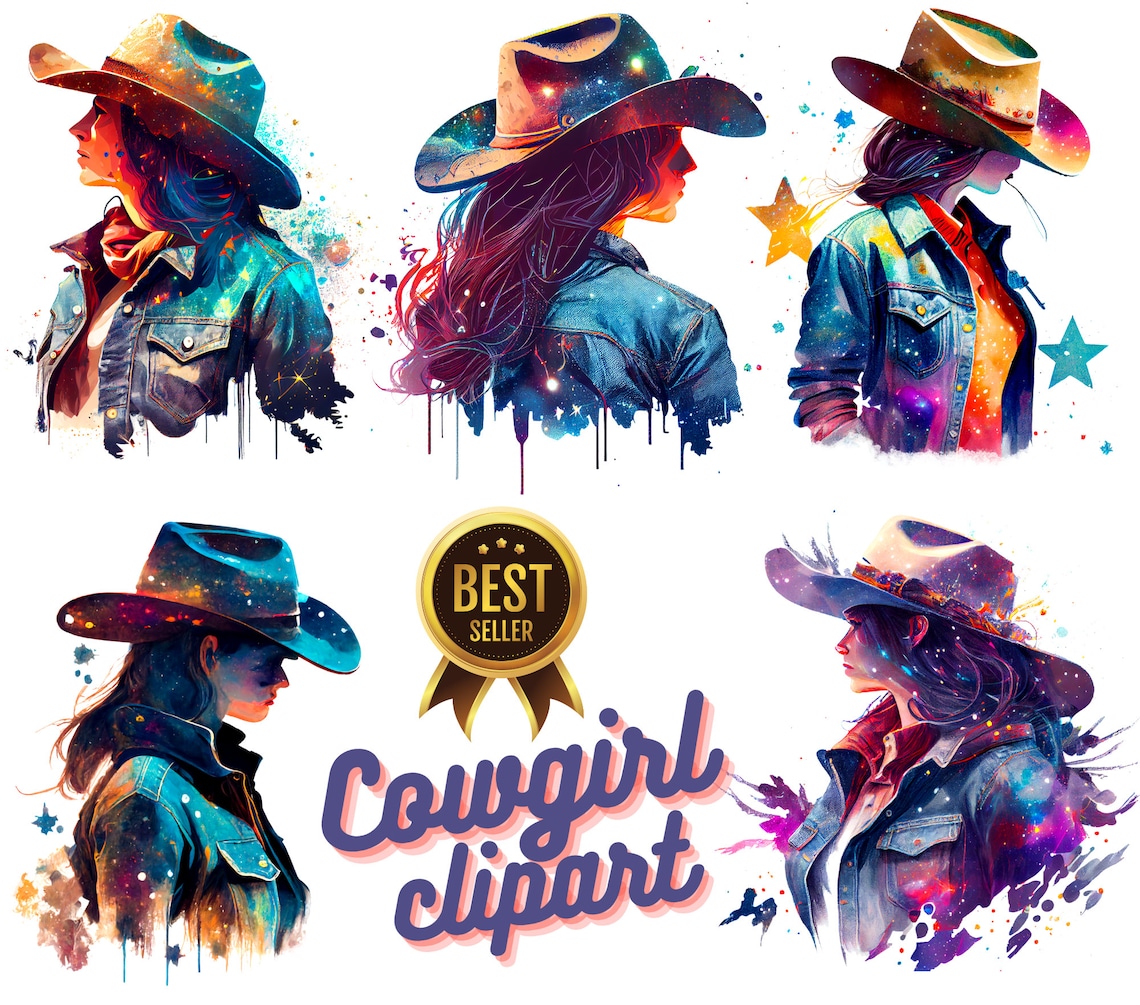 Cowgirl Clipart, Cowgirl Bundle, Western Clipart Printable Digital ...