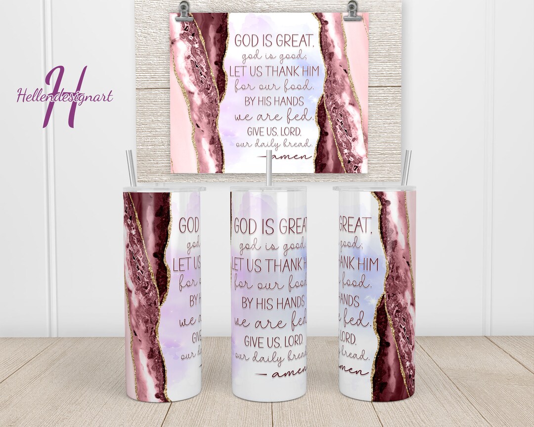 Christian Bible Verse Sublimation Design, 20oz Skinny Tumbler ...