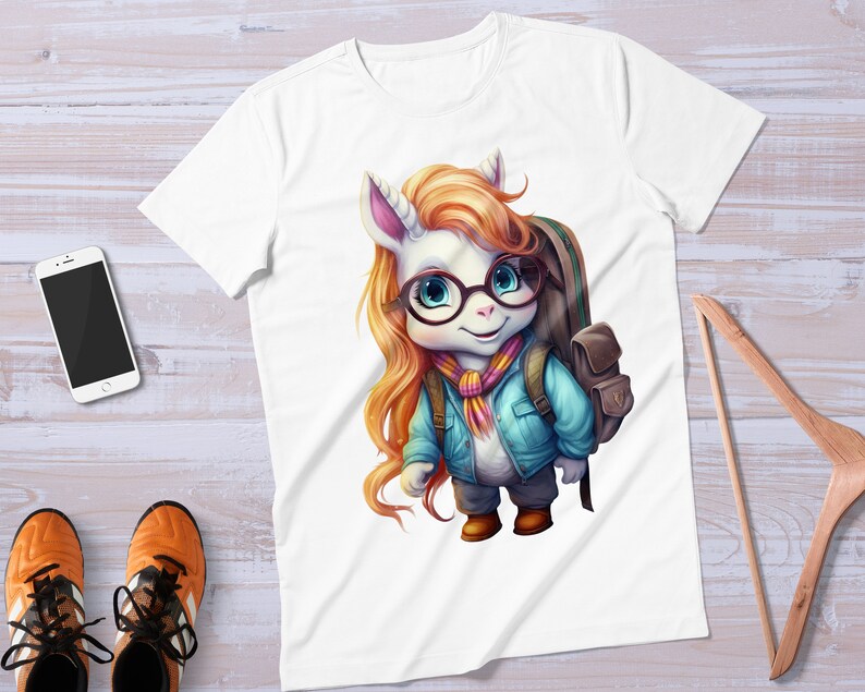 Back to School Unicorn Clipart, Cute School Unicorns PNG Bundle ...