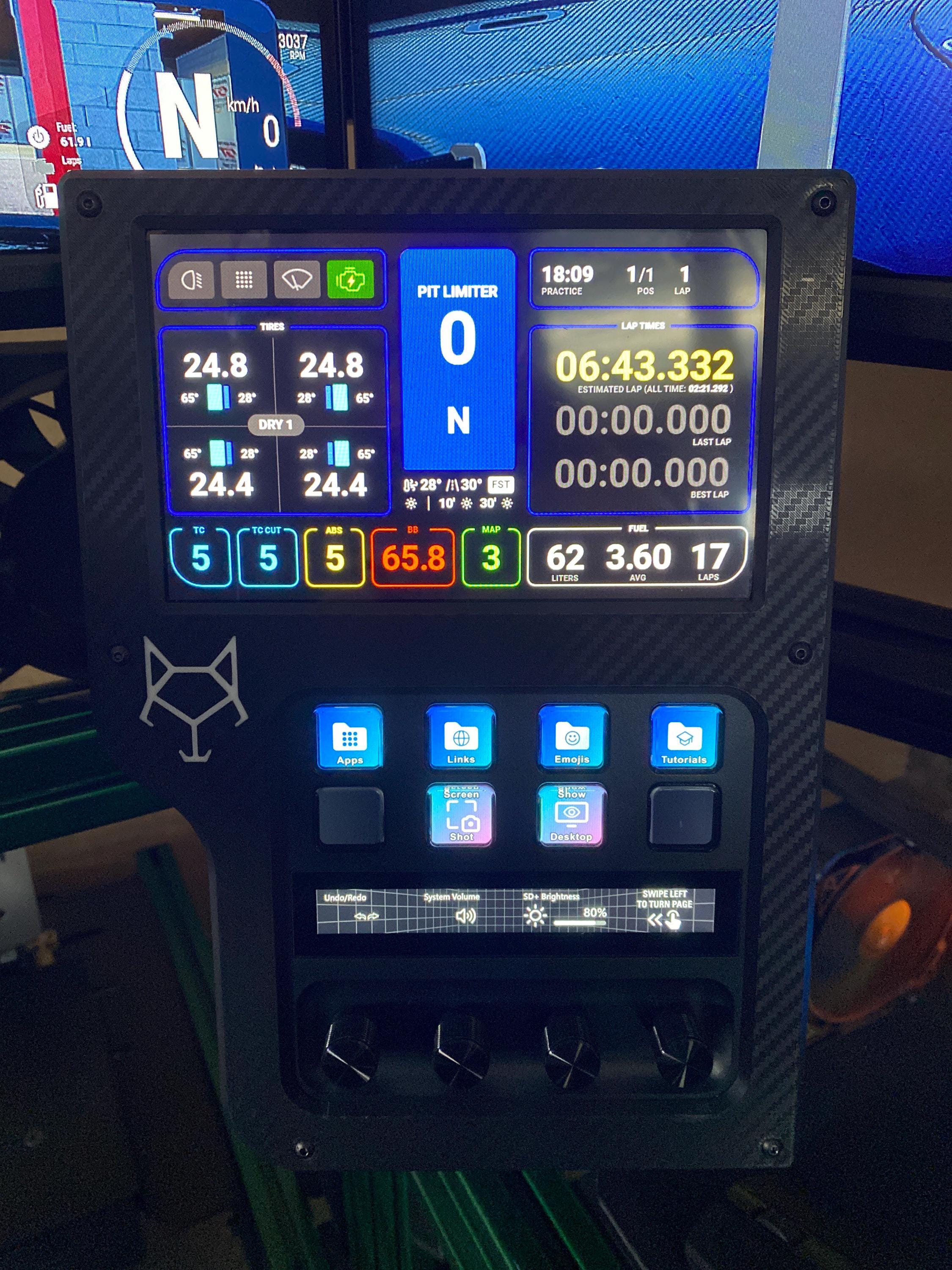 Sim Racing Dashboard for Stream Deck Plus and Vocore 6.8 Touchscreen ...