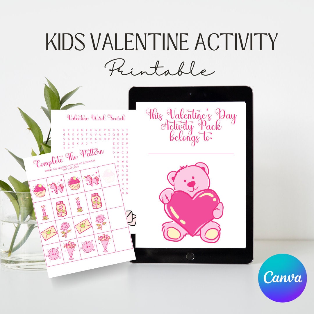 Printable Kids Valentines Day Activity Book | Download Print| Kids ...