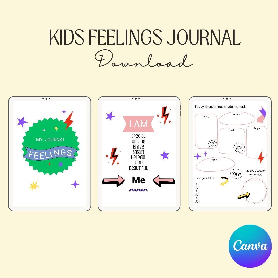 Printable Kids Feelings Daily Journal | DIY Journal | Download Print ...