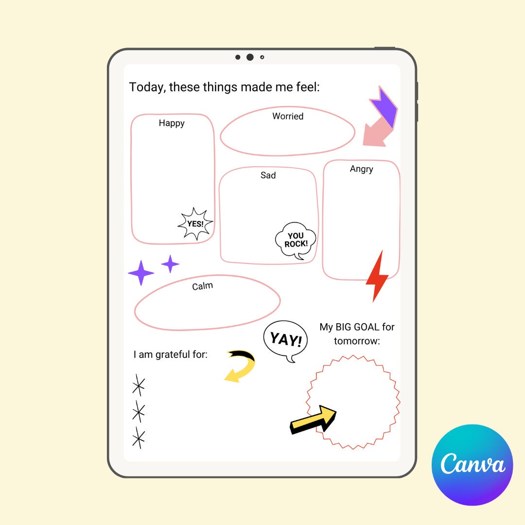 Printable Kids Feelings Daily Journal | DIY Journal | Download Print ...
