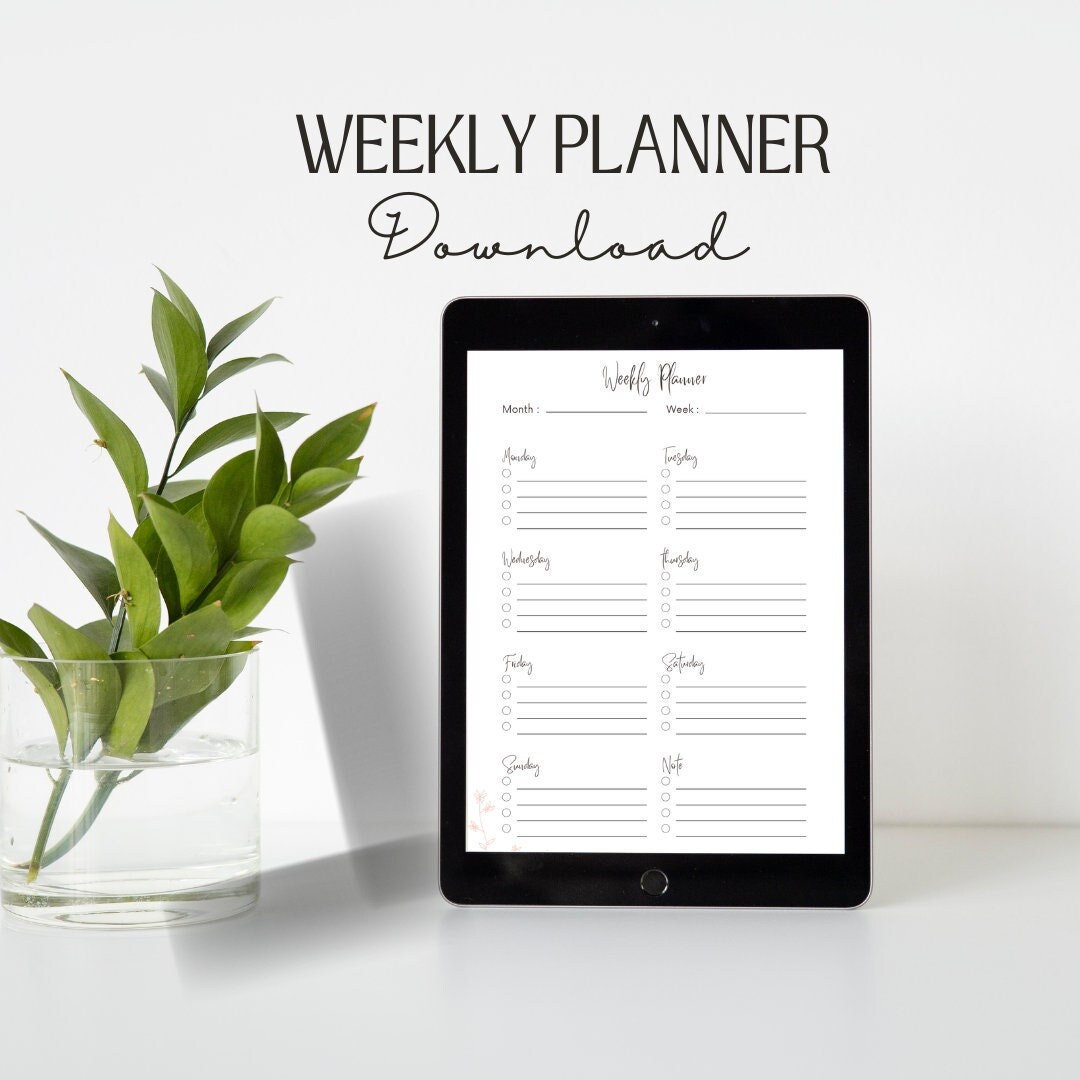 Weekly Planner Printable | PDF Digital Download - Etsy