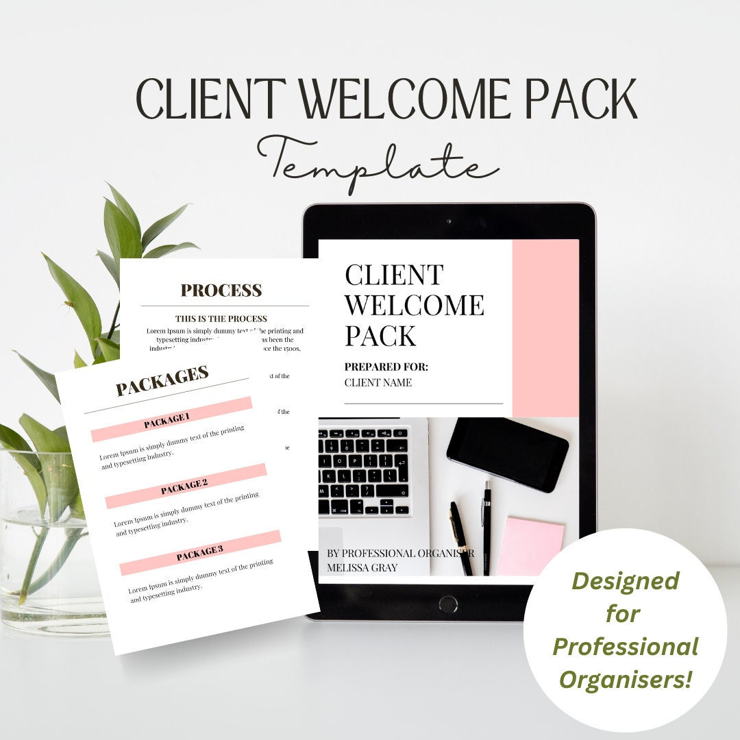 New Client Welcome Pack Template for Professional Organisers - Etsy