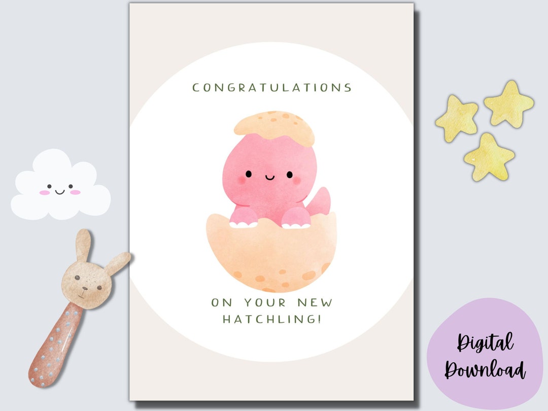Printable New Baby Card Hatchling Greeting Card New Parents Expecting ...