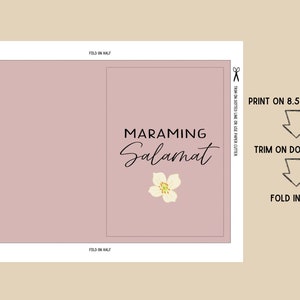 4 Printable Filipino Salamat Thank You Cards Bundle | Instant Download ...