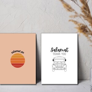 4 Printable Filipino Salamat Thank You Cards Bundle | Instant Download ...