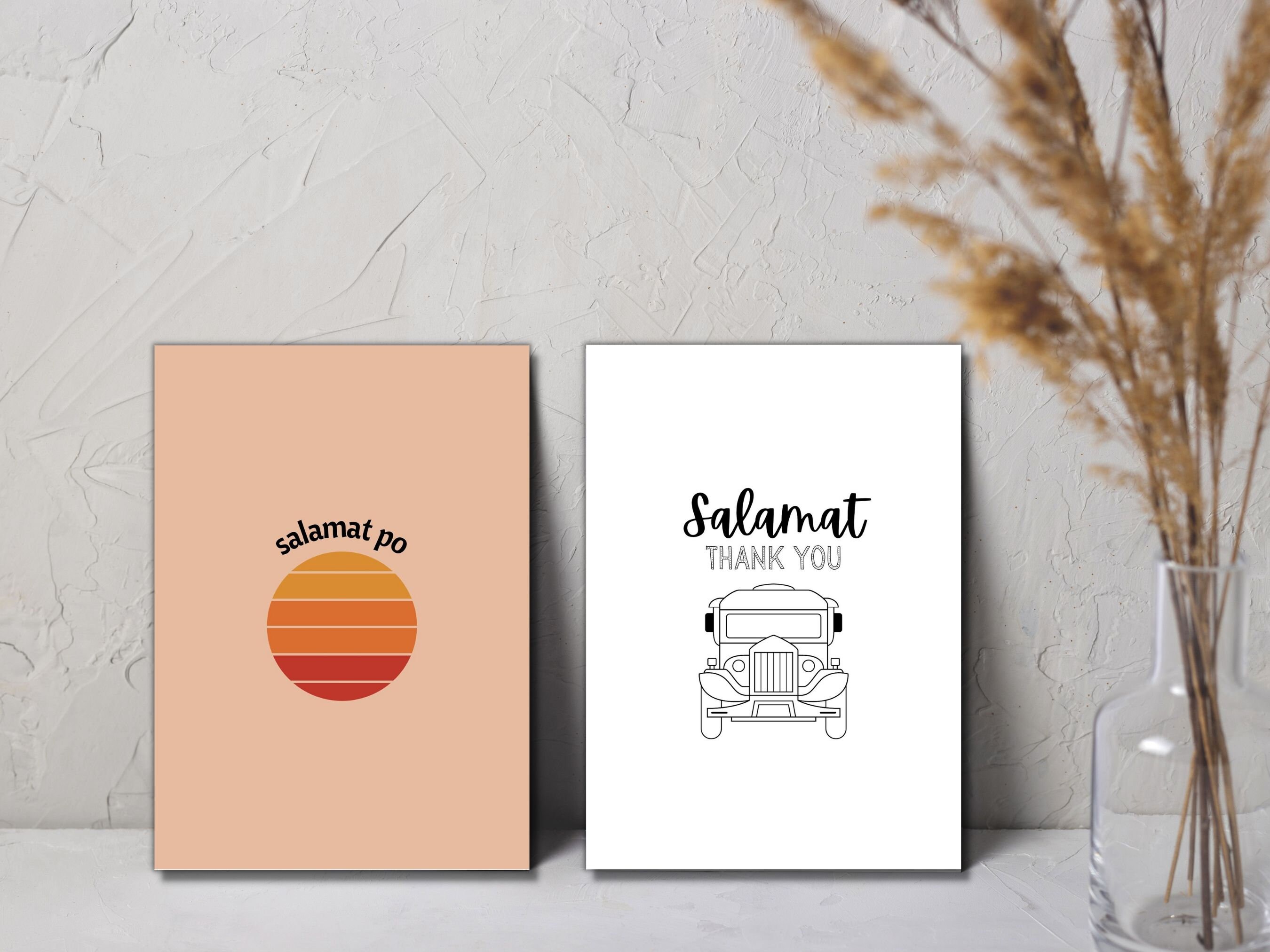 4 Printable Filipino Salamat Thank You Cards Bundle | Instant Download ...