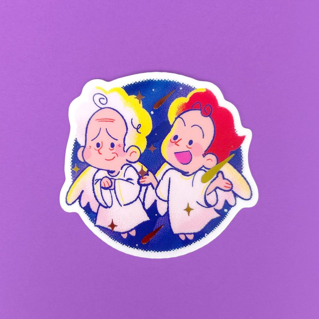 Aziraphale & Crowley 2.5" Gold Foil Sticker | Good Omens - Etsy