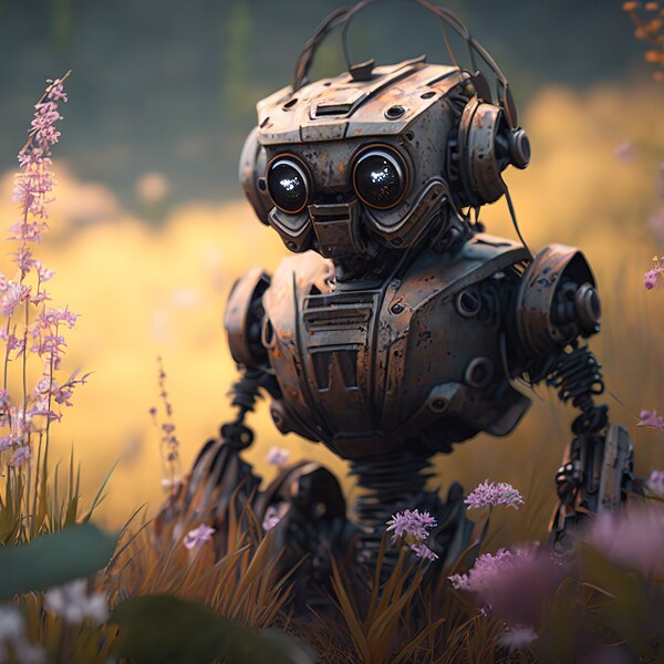 Robot Digital Art - Etsy