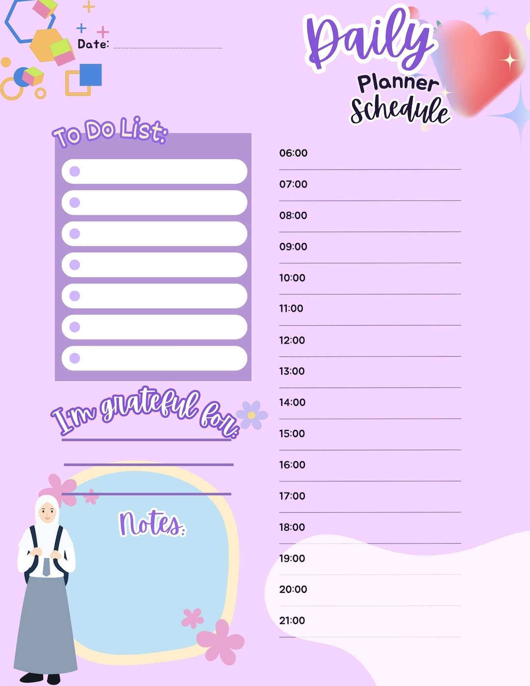Daily Planner Goodnotes Template, Undated, Digital Planner Pdf, Cute ...