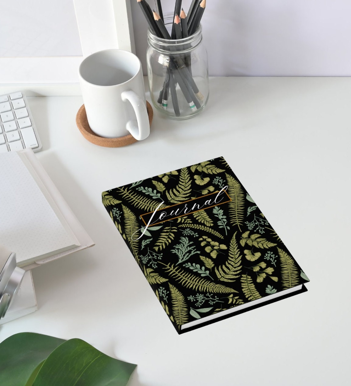 Plant Themed Journal Fern Leaf Pattern Notebook Botany Lover Diary ...