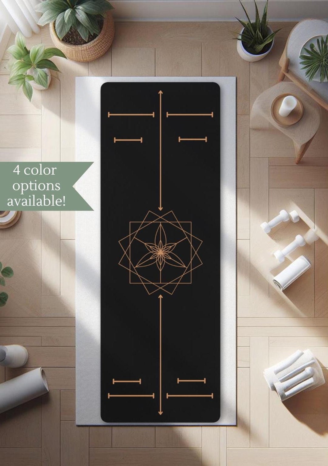 Yoga Mat With Alignment Markings Position Marking Yoga Mat Pose Guide ...