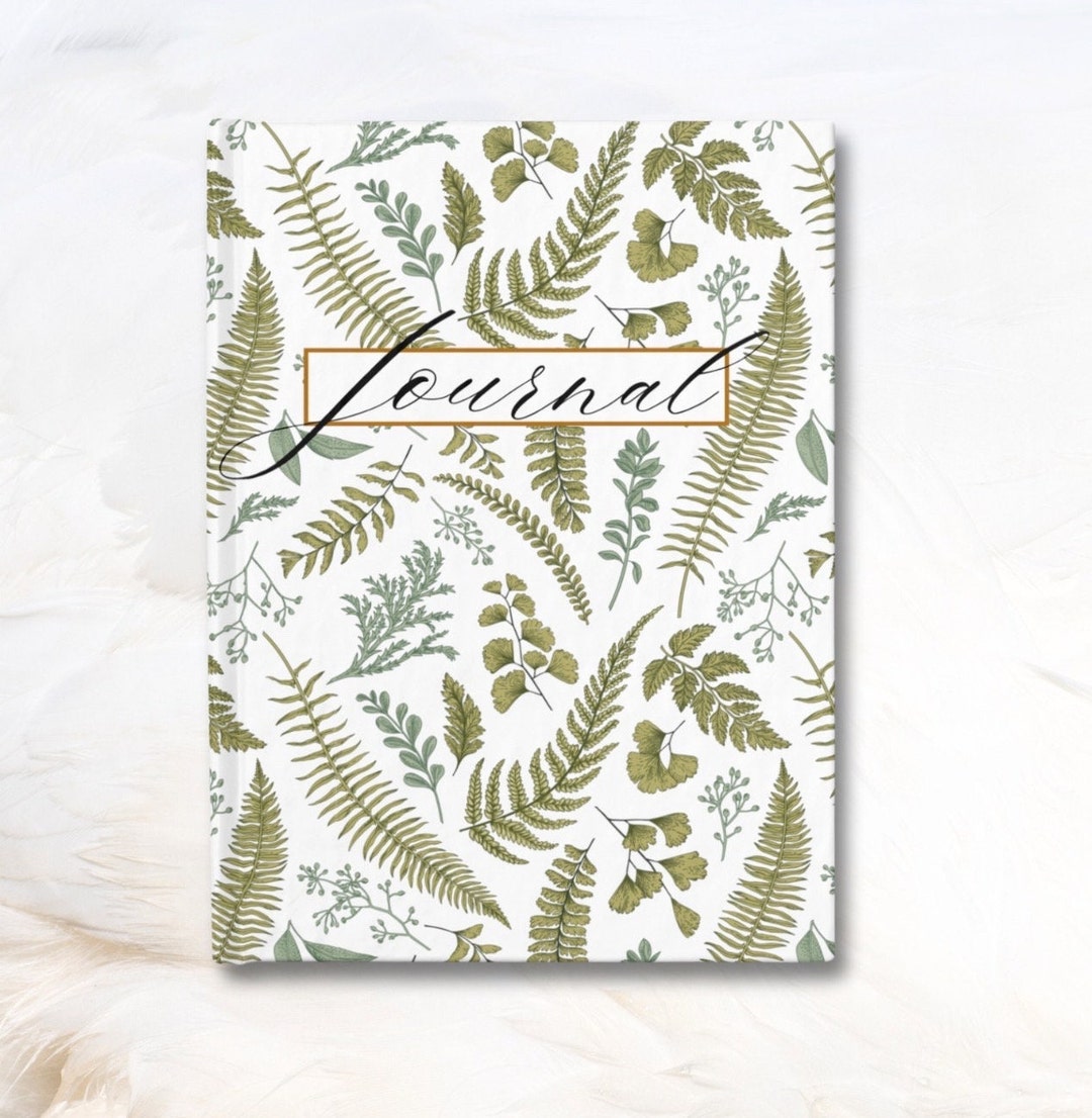 Plant Themed Journal Fern Leaf Pattern Notebook Botany Lover Diary ...
